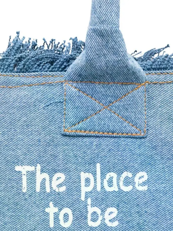 MC2 SAINT BARTH Frayed-detail Tote Bag - Blue