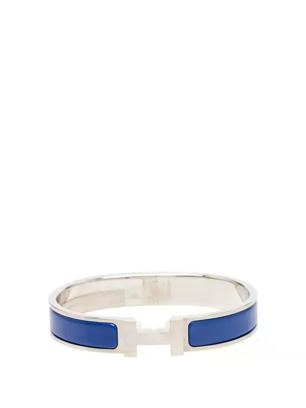 Hermès 20th Century Narrow Enamel Clic H Bracelet Pm - Blue