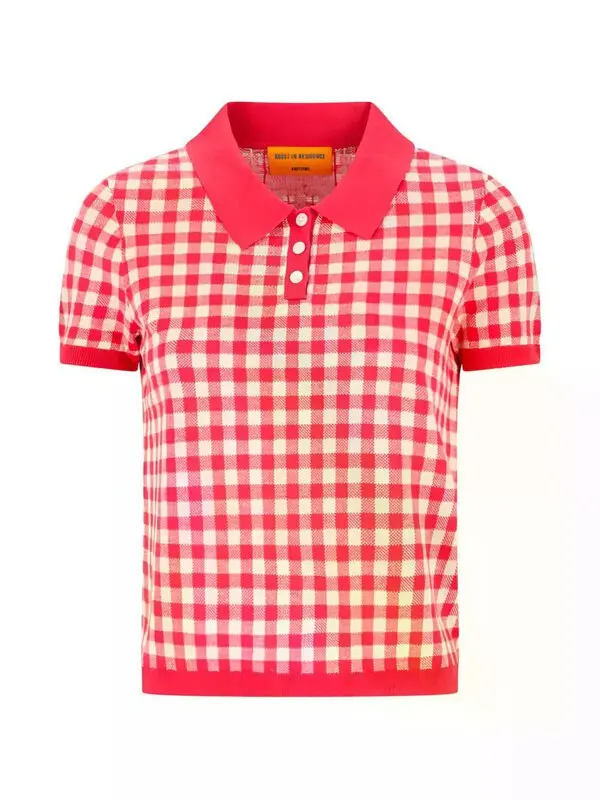 Guest In Residence Gingham Polo Shirt - Red