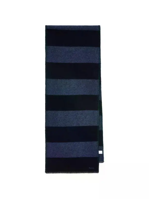 Paul Smith Striped Stitch Scarf - Blue