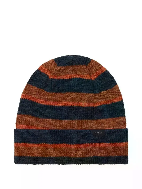 Paul Smith Striped Beanie - Blue