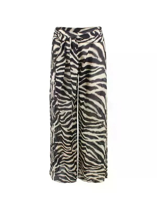 Ermanno Scervino Zebra-print Palazzo Pants - Black