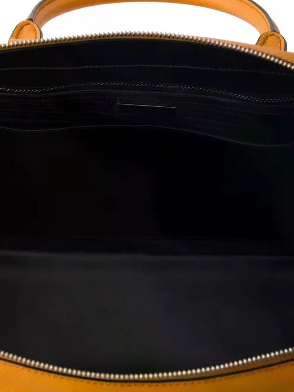 Prada Saffiano Leather Work Bag With Detachable Shoulder Strap - Orange