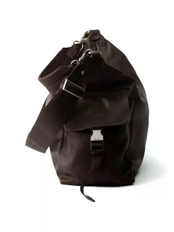 Prada Explore Leather Shoulder Bag - Brown