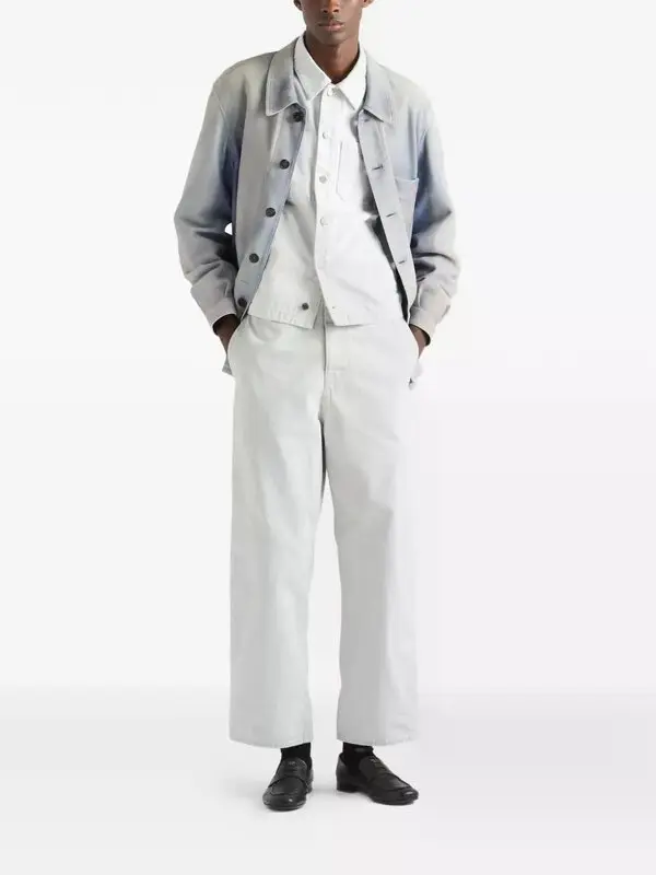Prada Regular Bleached Denim Straight-leg Jeans - Blue