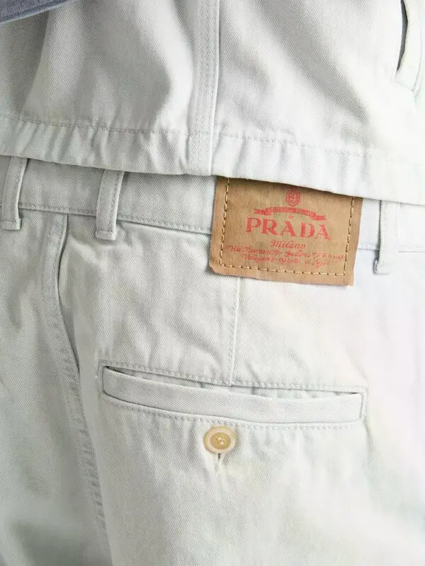 Prada Regular Bleached Denim Straight-leg Jeans - Blue