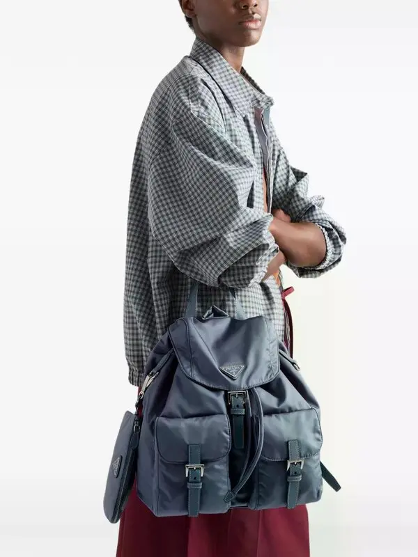 Prada Medium Re-nylon Backpack - Blue