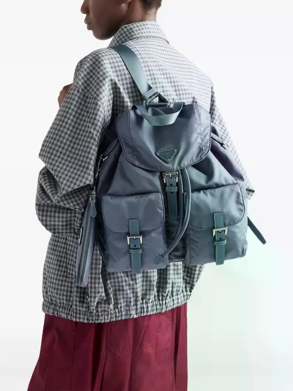 Prada Medium Re-nylon Backpack - Blue