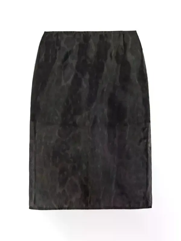 Apparis Tyra Leopard Print Midi Skirt - Black