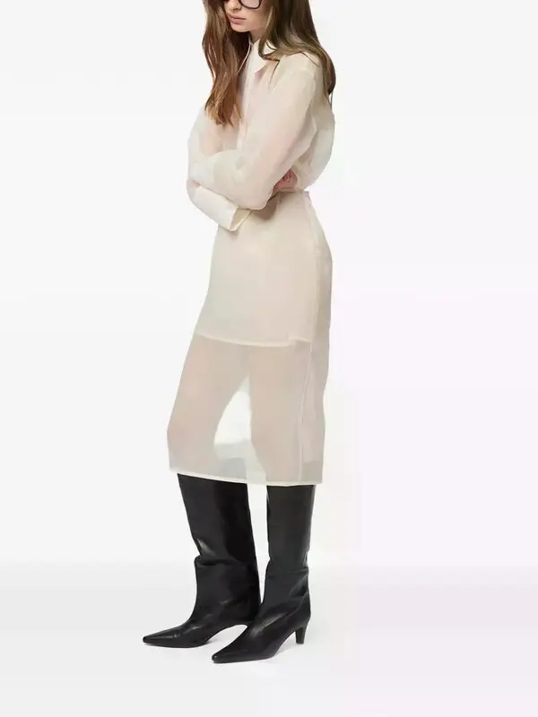 Apparis Tyra Organza Midi Skirt - Neutrals