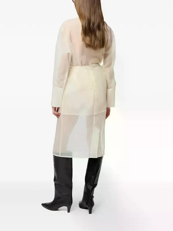 Apparis Tyra Organza Midi Skirt - Neutrals