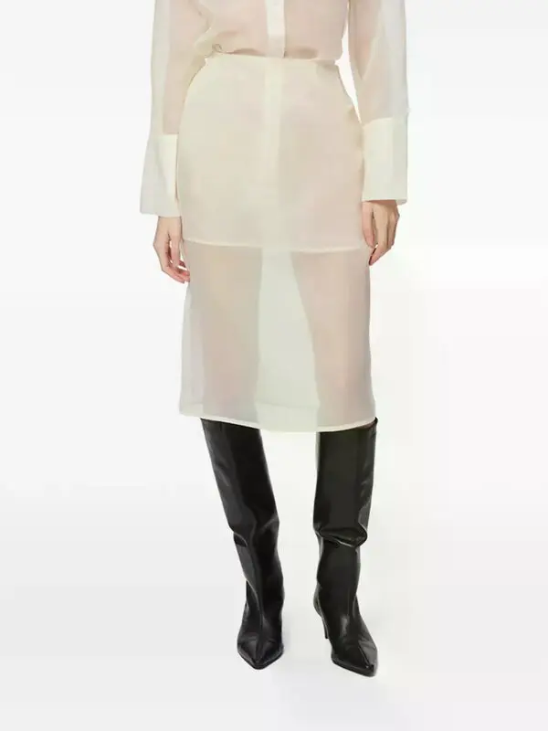 Apparis Tyra Organza Midi Skirt - Neutrals