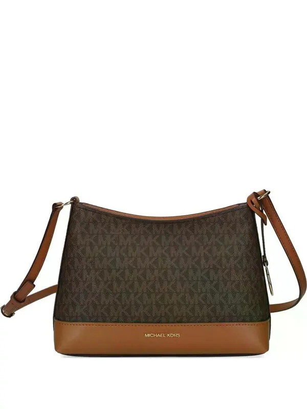 Michael Kors Logo Charm Monogram Crossbody Bag