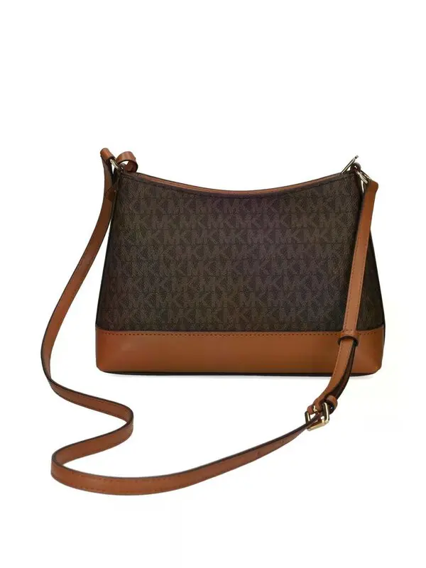 Michael Kors Logo Charm Monogram Crossbody Bag