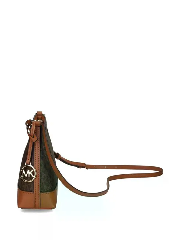 Michael Kors Logo Charm Monogram Crossbody Bag