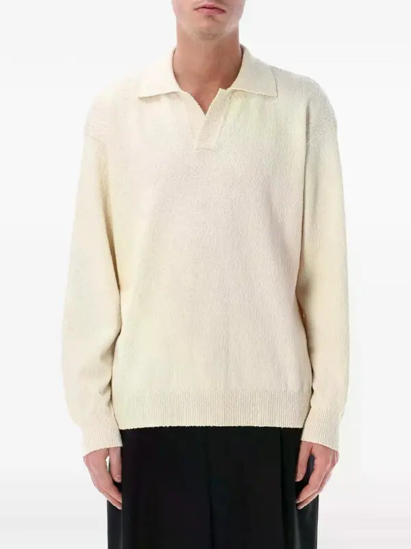 ROBERTO COLLINA Polo Collar Sweater - Neutrals