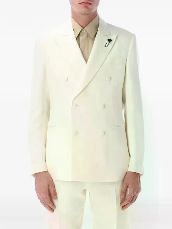 LARDINI Double-breasted Jacket - White