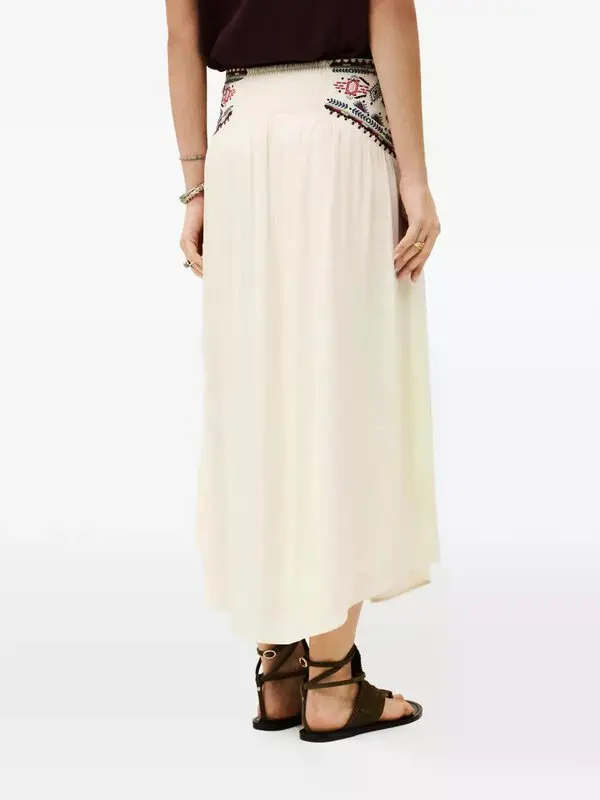 Ba&sh Tilana Embroidered Buttoned Skirt - Neutrals