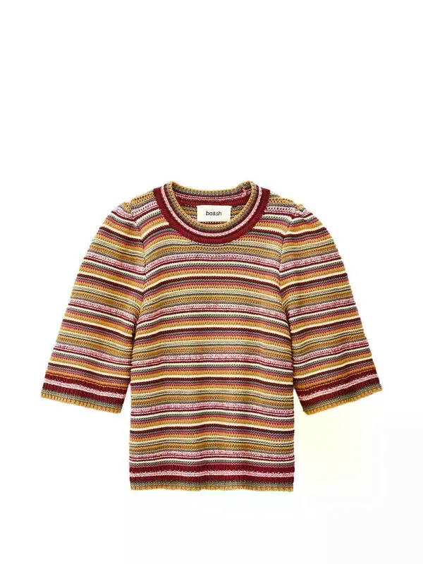 Ba&sh Striped Knitted T-shirt