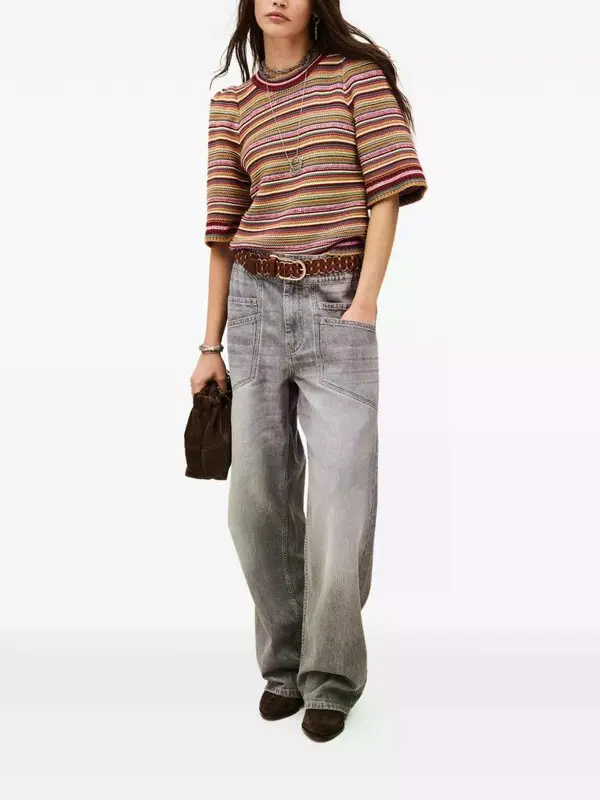 Ba&sh Striped Knitted T-shirt
