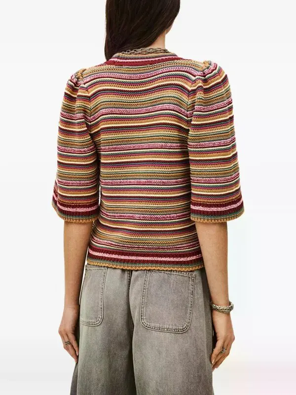 Ba&sh Striped Knitted T-shirt
