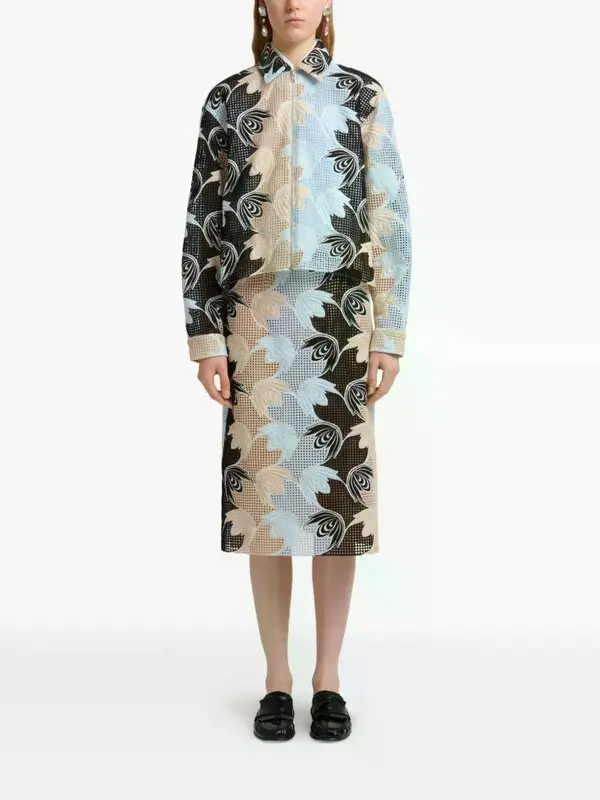 Marni Broderie Anglaise Floral Overshirt