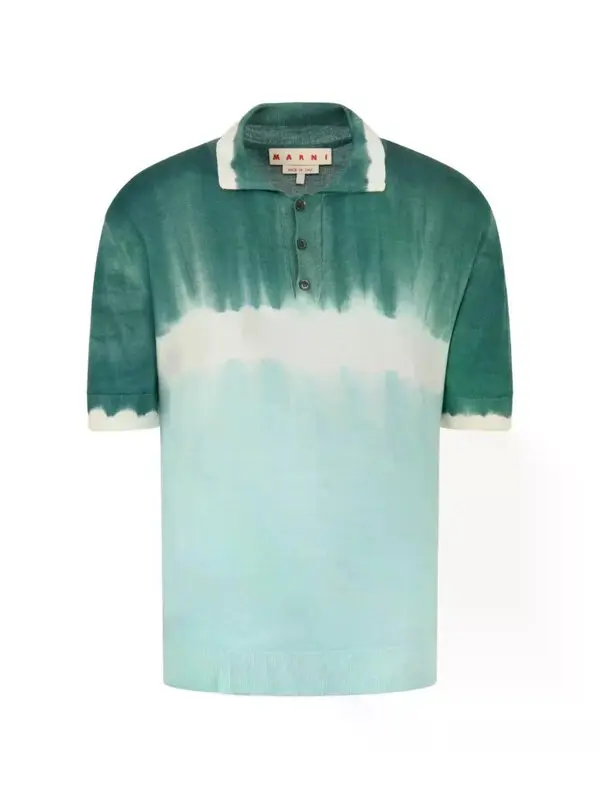 Marni Tie-dye Ribbed Polo Shirt