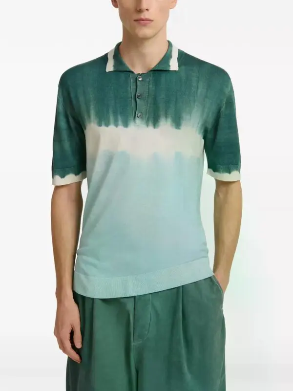 Marni Tie-dye Ribbed Polo Shirt