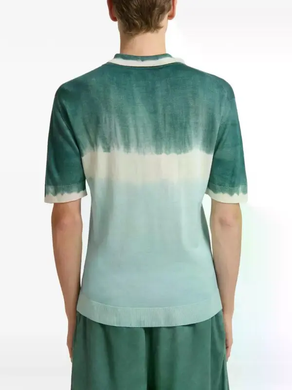 Marni Tie-dye Ribbed Polo Shirt