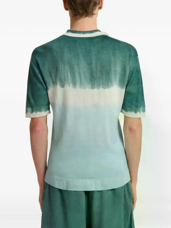 Marni Wool-silk Polo Shirt With Tie-dye Effect