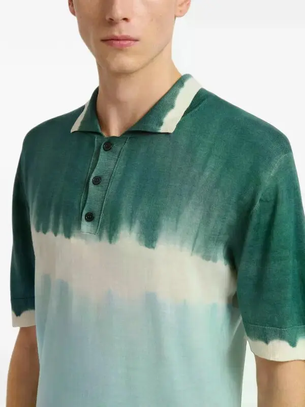 Marni Wool-silk Polo Shirt With Tie-dye Effect