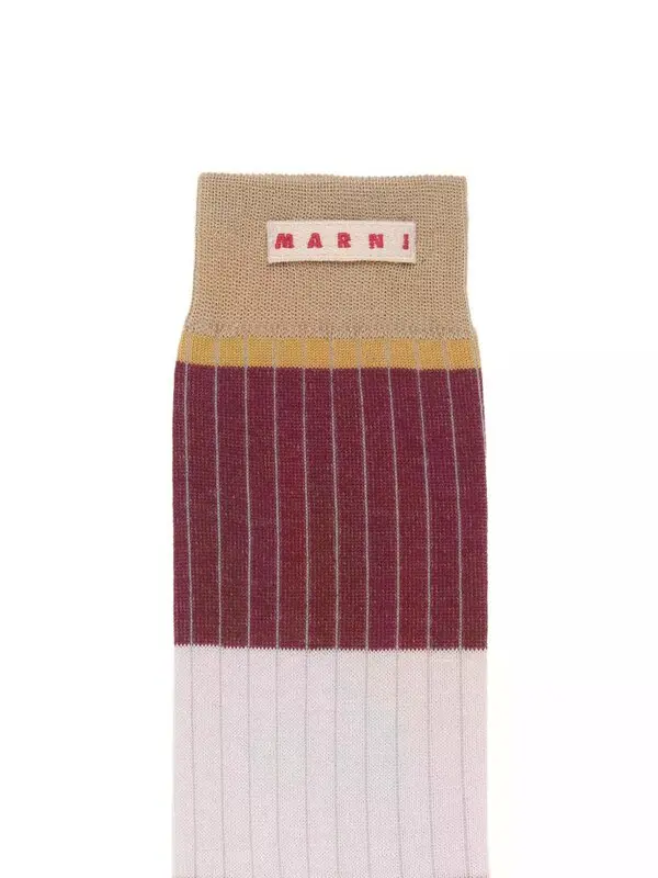 Marni Cotton Socks With Logo Detail - Purple