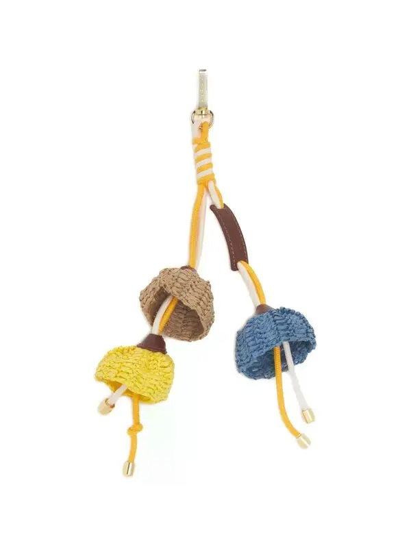 Marni Flower-pendant Woven Keyring - Yellow