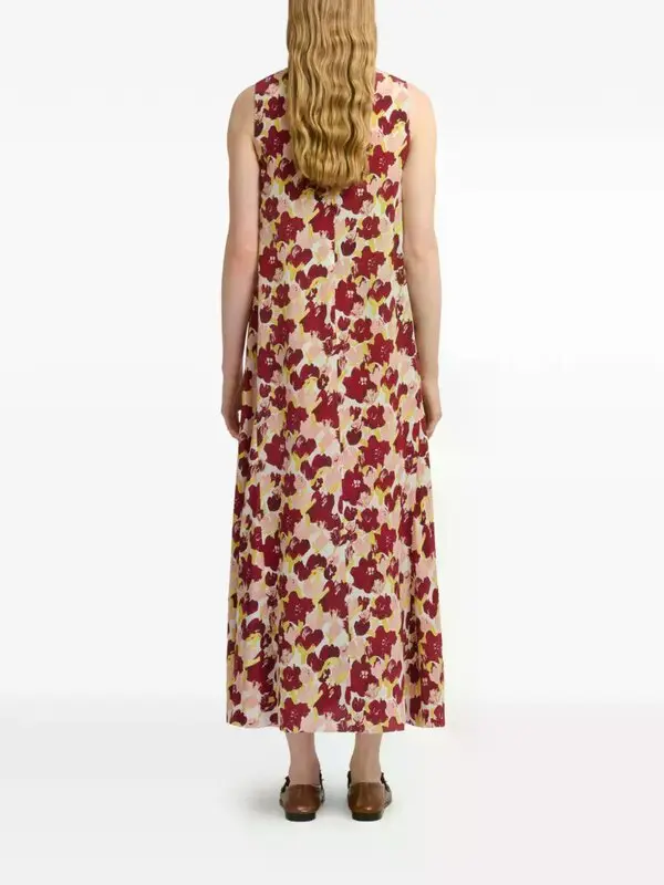 Marni Silk Maxi Dress With Secret Bouquet Print