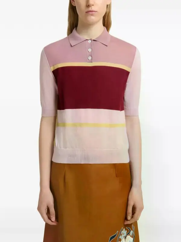 Marni Colour-block Striped Shirt - Pink