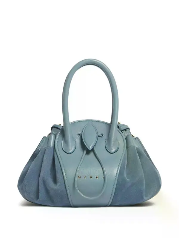 Marni Leather And Suede Handbag - Blue