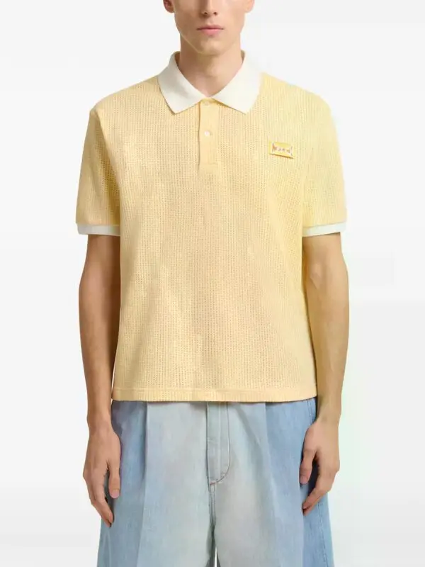 Marni Interlock Polo Shirt With Jacquard Motif - Yellow