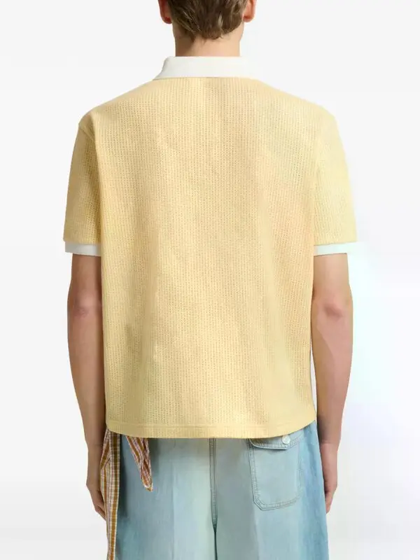Marni Interlock Polo Shirt With Jacquard Motif - Yellow