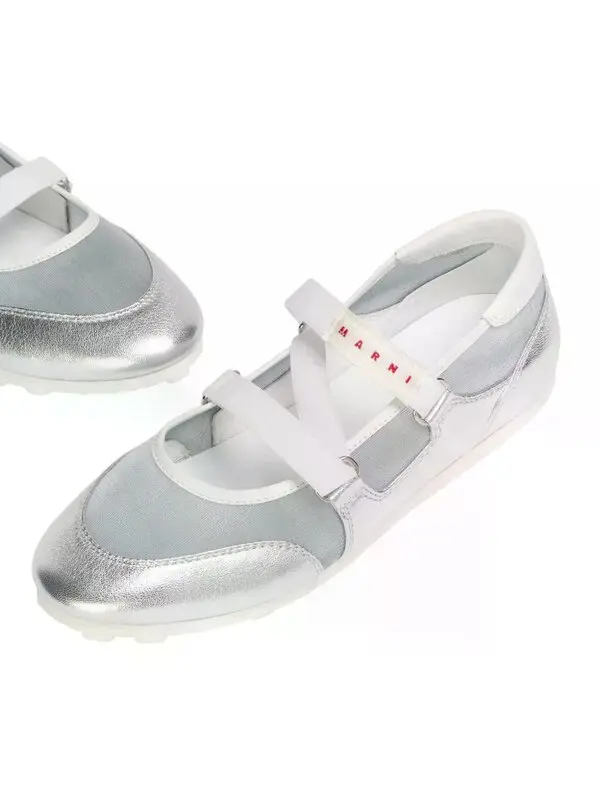 Marni Criss-cross Strap Sneakers - Silver