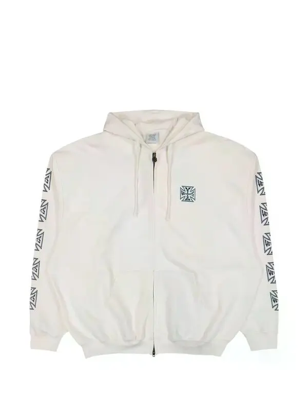 Vetements Logo Zip-up Hoodie - Neutrals