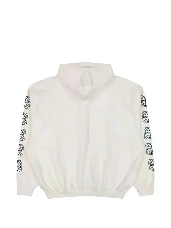 Vetements Logo Zip-up Hoodie - Neutrals