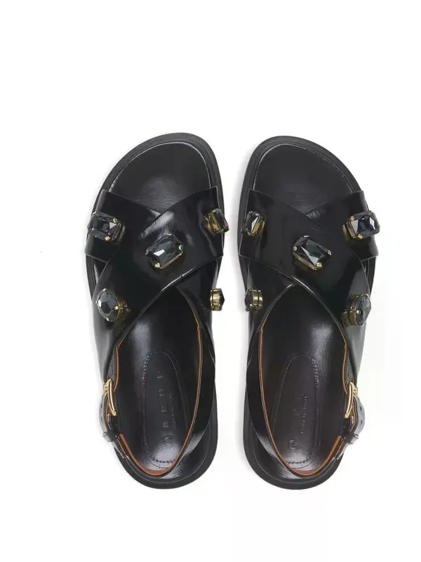 Marni Crystal-embellished Fussbett Sandals