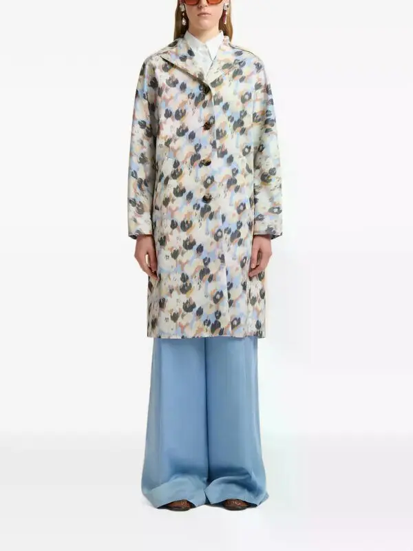 Marni Printed Button Parka Coat - Neutrals