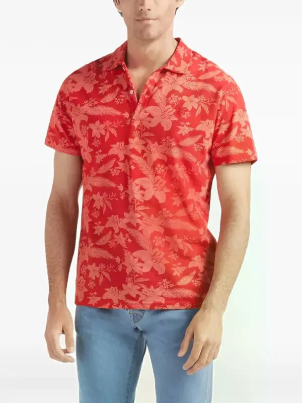 Vilebrequin Flower-print Polo Shirt - Red