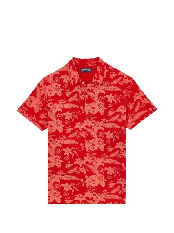 Vilebrequin Flower-print Polo Shirt - Red