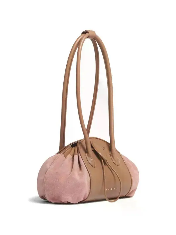 Marni Leather And Suede Shoulder Bag - Pink