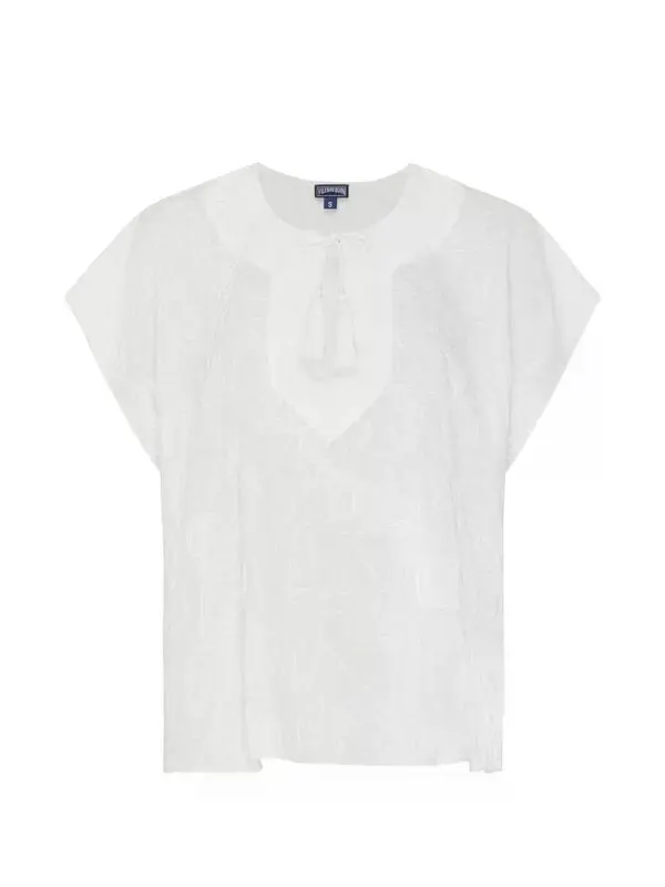 Vilebrequin Tassel-detail Embroidered Blouse - White