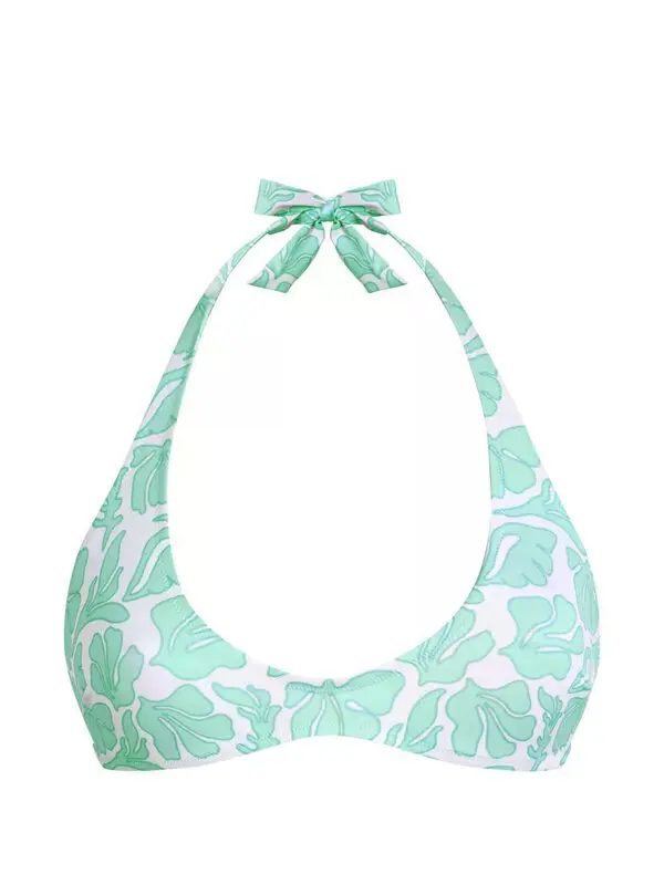 Vilebrequin Leaf-print Bikini Top - White