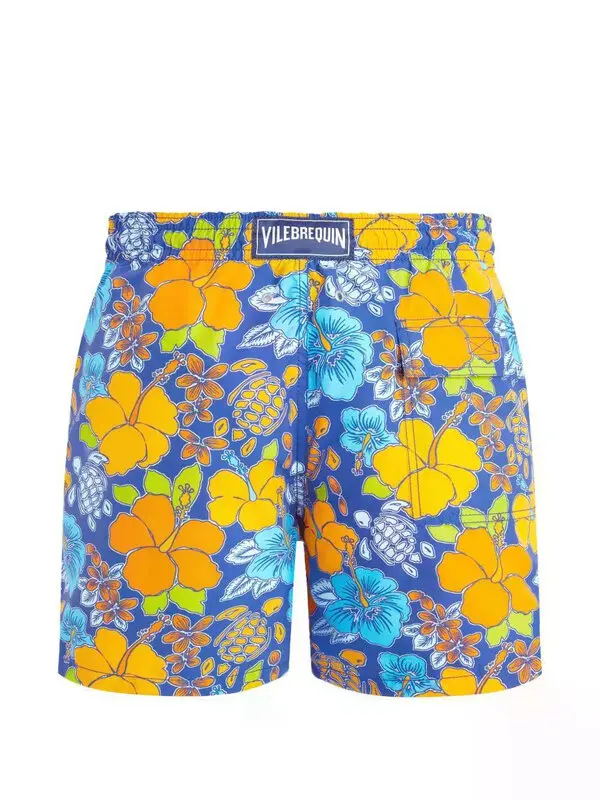 Vilebrequin Floral-print Swim Shorts - Blue