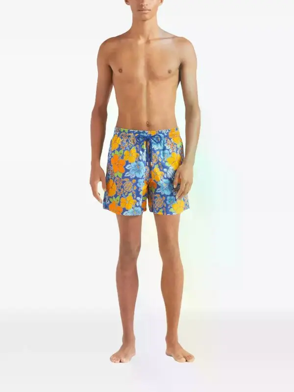 Vilebrequin Floral-print Swim Shorts - Blue